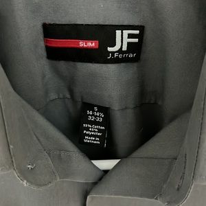 jf j.ferrar | Shirts | J Ferrar Grey Dress Shirt 4145 3233 Slim Fit ...